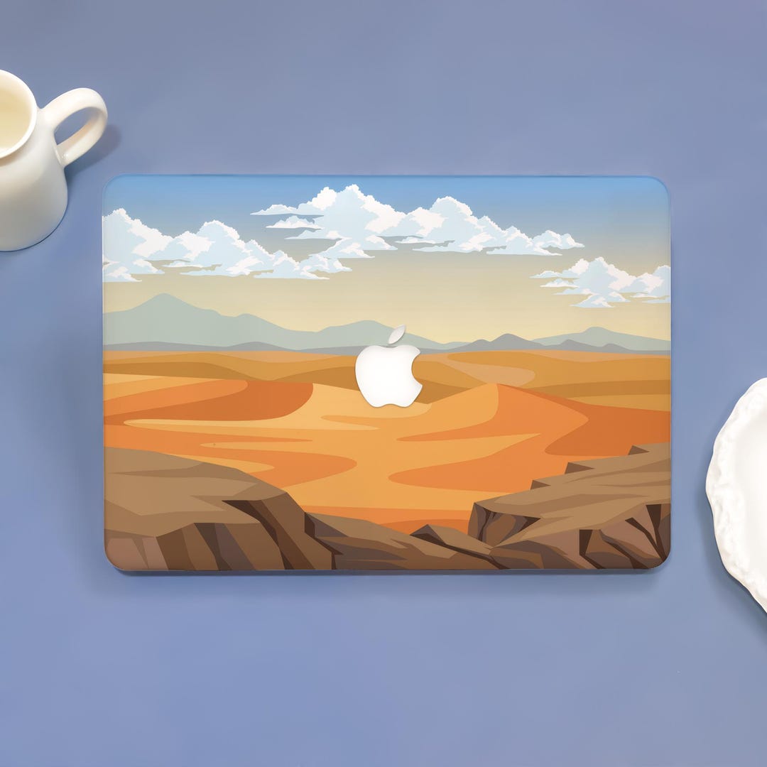 Minimalist Desert and Mountain Landscape Personalized MacBook Case ...