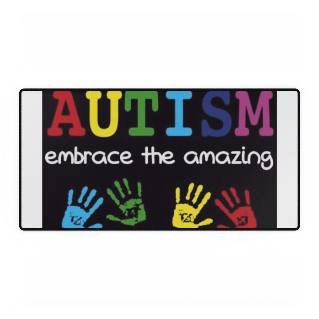 Autism Desk Mat | Embrace the Amazing | Colorful Office Decor for ...