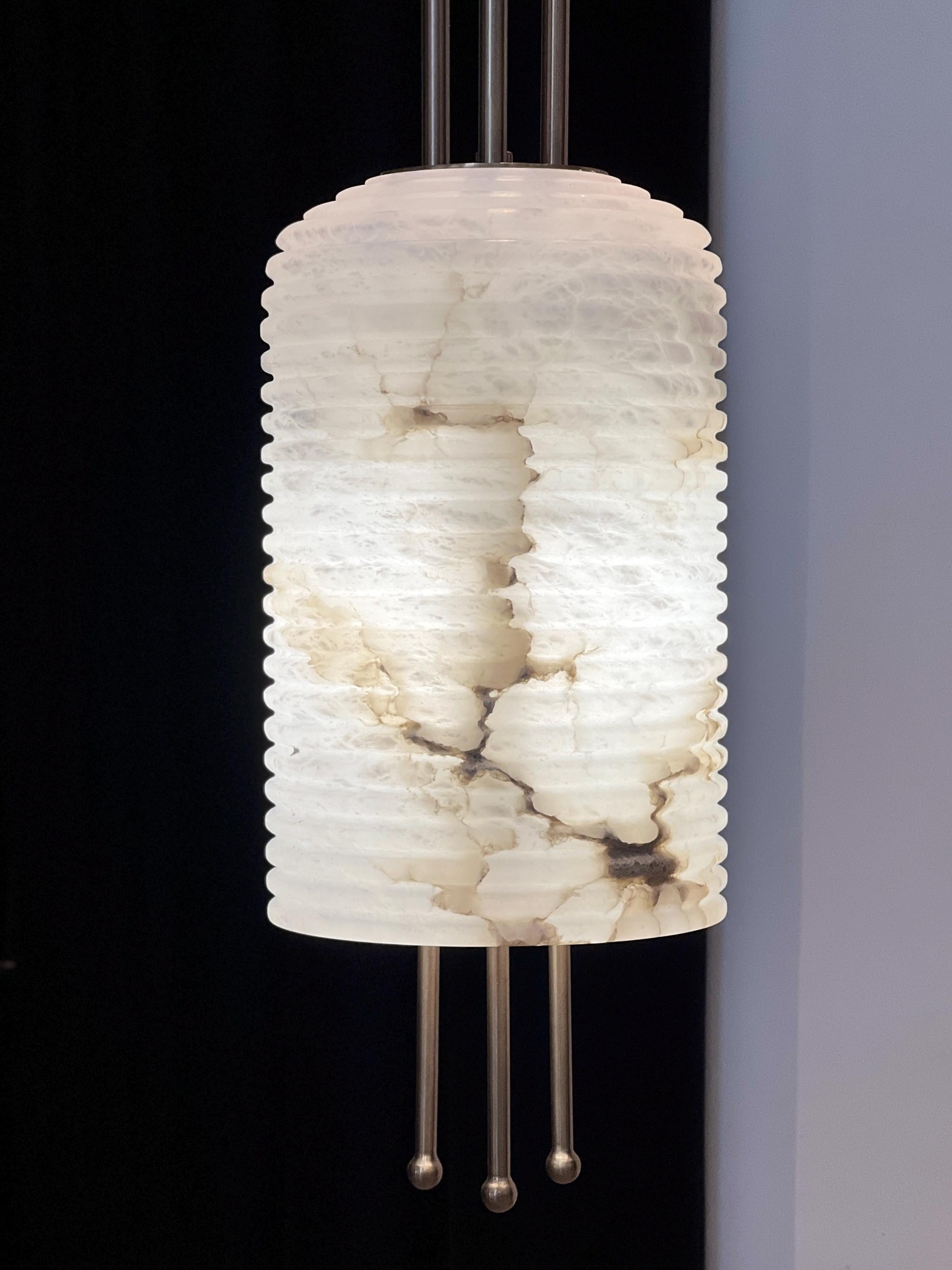 Handcrafted Alabaster Stone Marble Chandelier - Spanish Alabaster and ...
