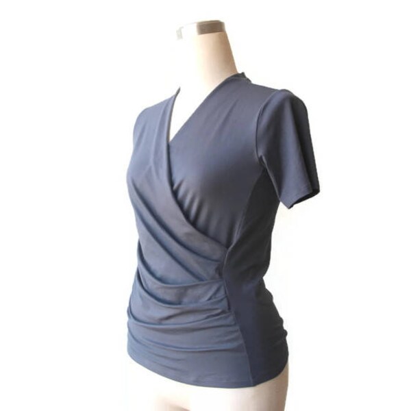 Grey Wrap Top - Etsy