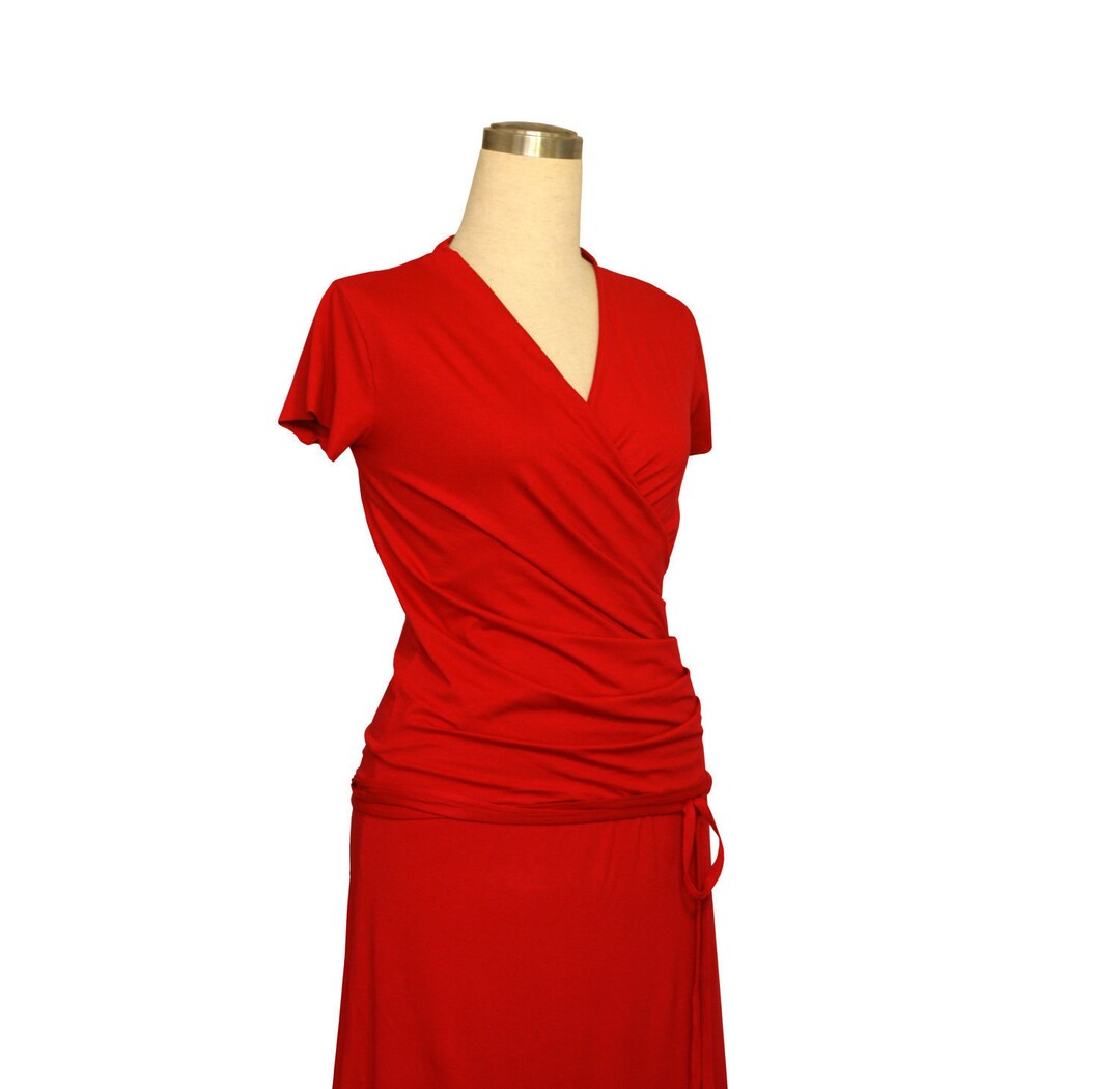 Custom Wrap Dress A Line Cocktail Dress Red Dress Plus Size - Etsy