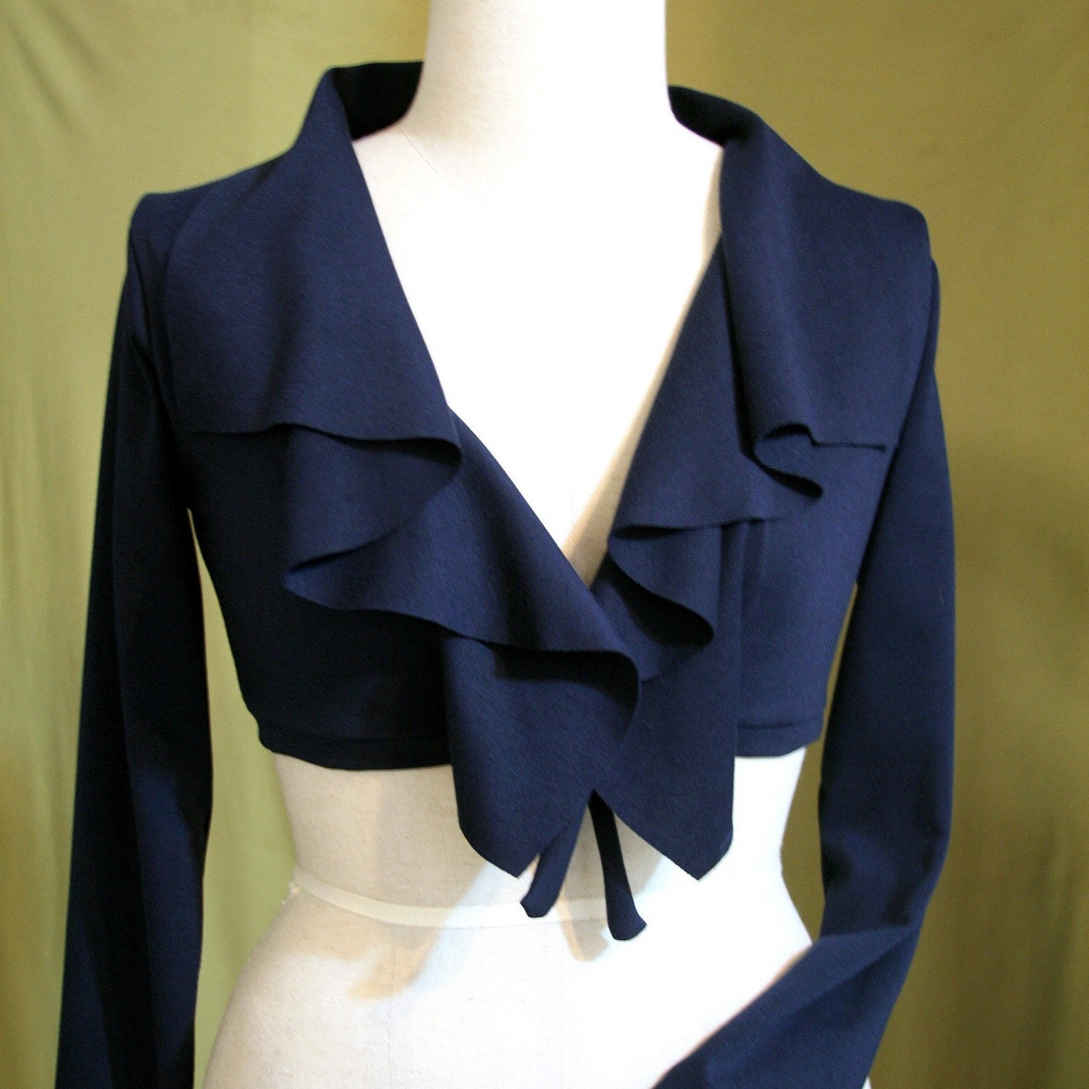 Black Jacket Short Jacket Ruffled Shrug Long Sleeve Bolero - Etsy