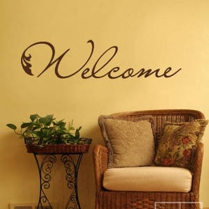 Welcome Wall Decal, Welcome Vinyl Wall Lettering Decal, Welcome Wall ...