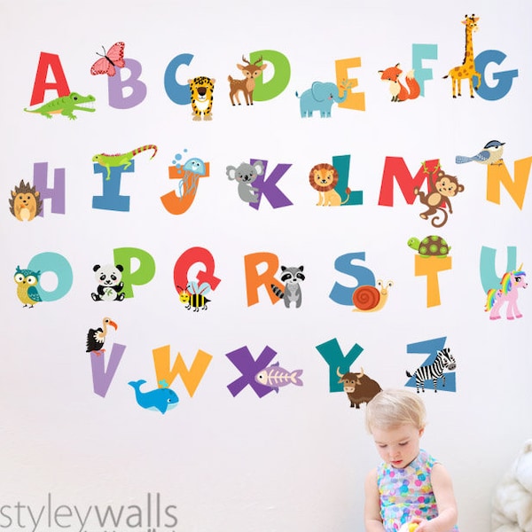 Alphabet Wall Decal - Etsy