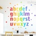 Alphabet Wall Decal, Alphabet Wall Sticker, Letters Wall Decal, Rainbow ...