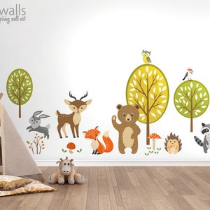 Forest Animals Wall Decal, Woodland Critters Animals Wall Sticker ...