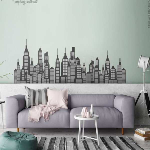 Skyline Wall Sticker - Etsy
