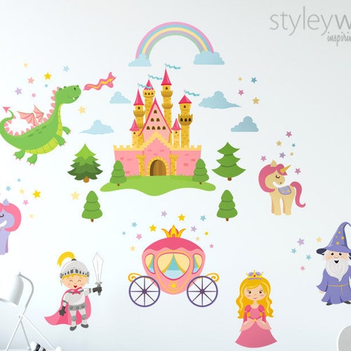Castle Wall Decal Princess Castle Wall Decor Girls Room Wall - Etsy