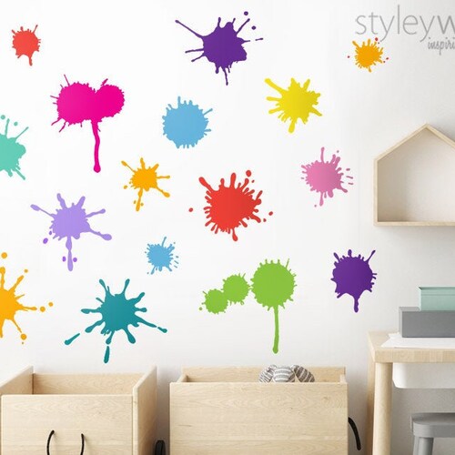 Color Splash Wall Decal Ink Splash Wall Decal Multicolor - Etsy