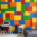 Blocks Wall Mural, Building Blocks Wall Art, Cubes Wallpaper, Abstract ...