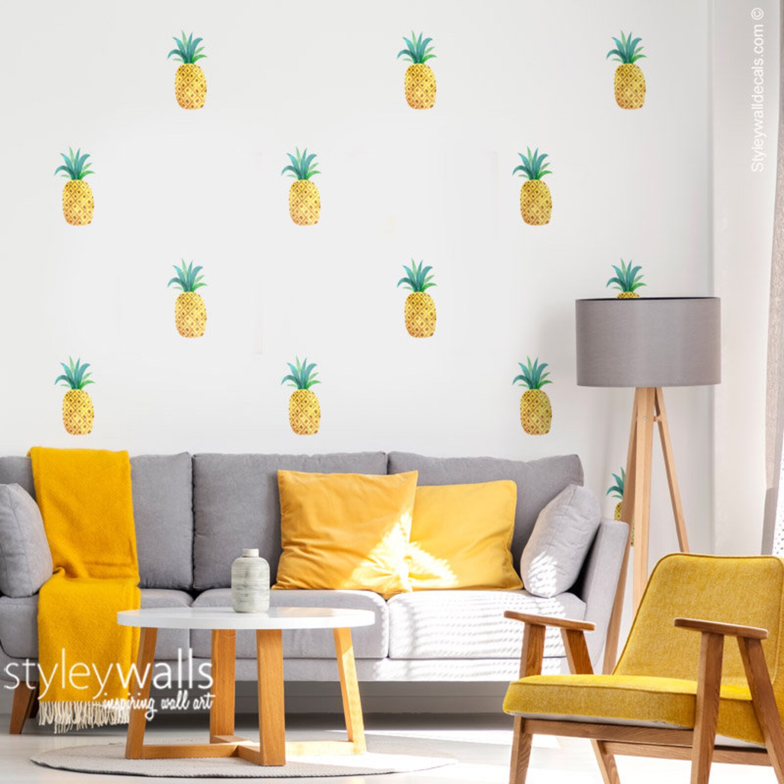 Pineapples Wall Decal Pineapples Wall Sticker Pineapple | Etsy
