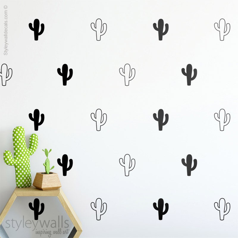 Cactus Wall Decal, Cacti Wall Decor, Cactus Pattern Instant Wall Decal ...