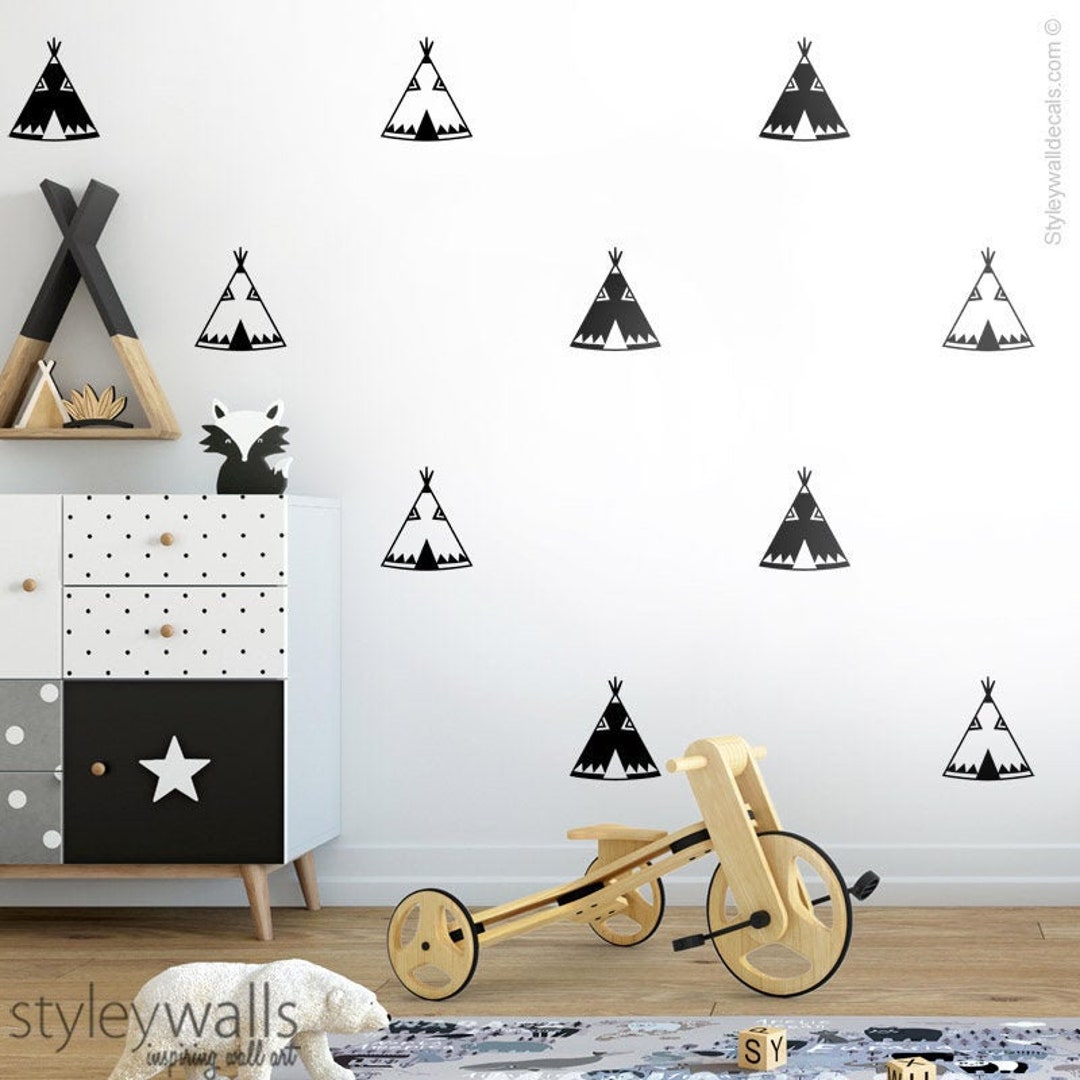 Teepee Wall Decal, Teepee Wall Decor, Teepee Wall Stickers, Indian ...