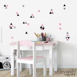 Triangles Wall Decal, Triangles Pattern Wall Sticker, Geometric Shapes ...