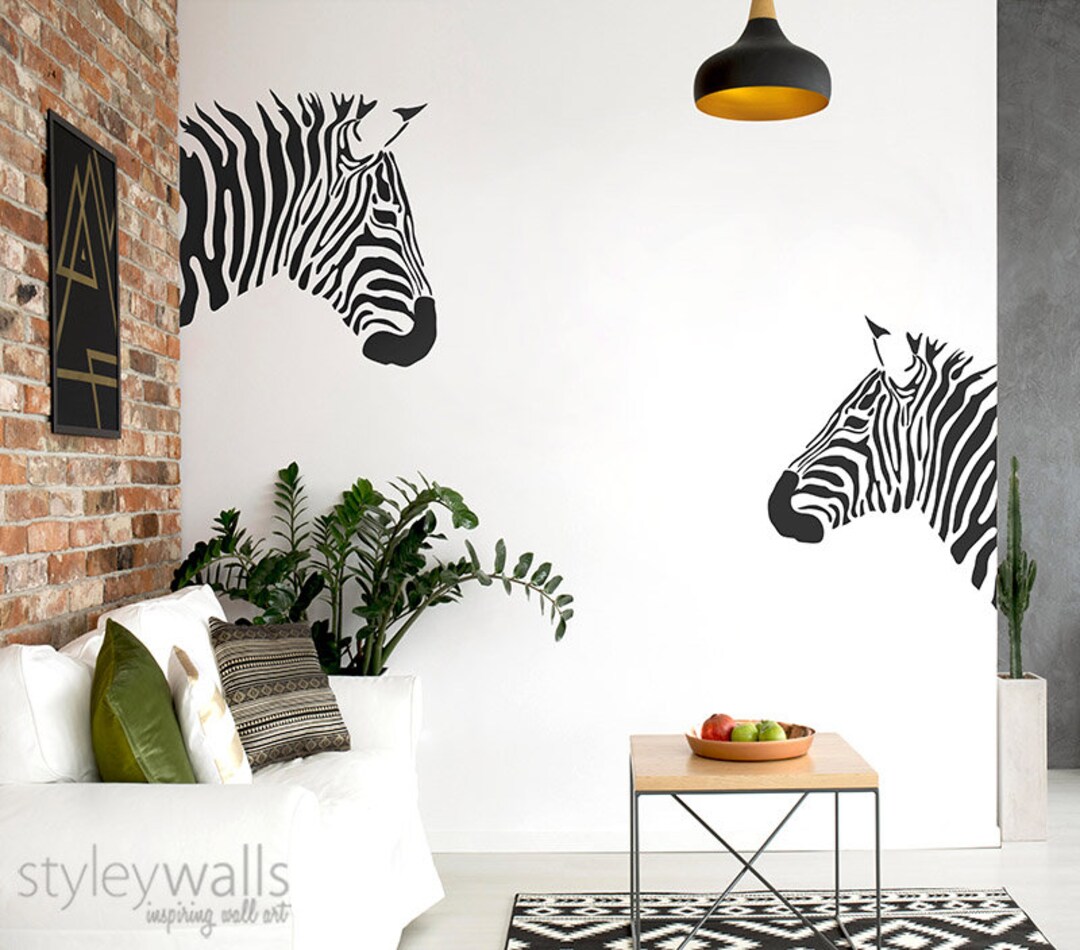 Zebras Wall Decal, Zebra Wall Sticker, Home Decor Wall Decal, Safari ...