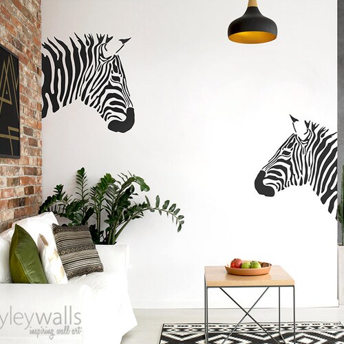 Zebras Wall Decal Zebra Wall Sticker Home Decor Wall Decal - Etsy