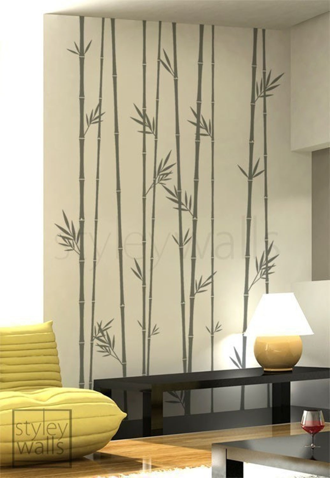 Bamboo Wall Decal, Bamboo Stalks Wall Decal, Bamboos Wall Sticker for ...