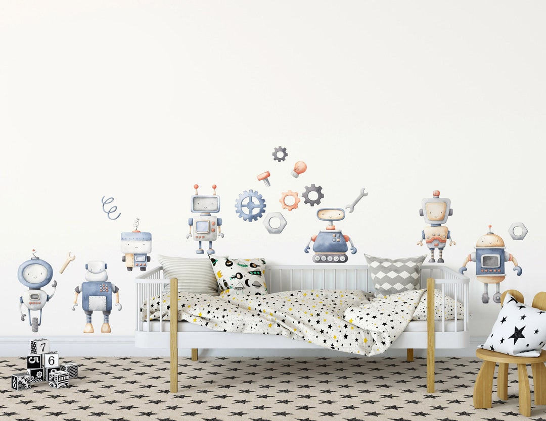 Robots Wall Decal, Robots Wall Sticker, Robots Wall Decor, Robotics ...