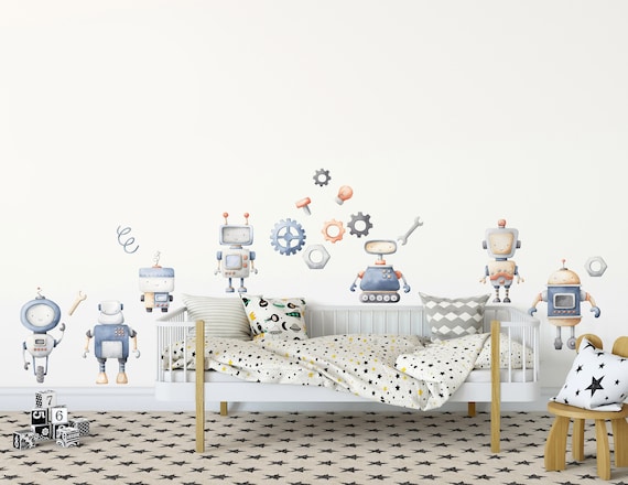 Robots Wall Decal Robots Wall Sticker Robots Wall Decor | Etsy