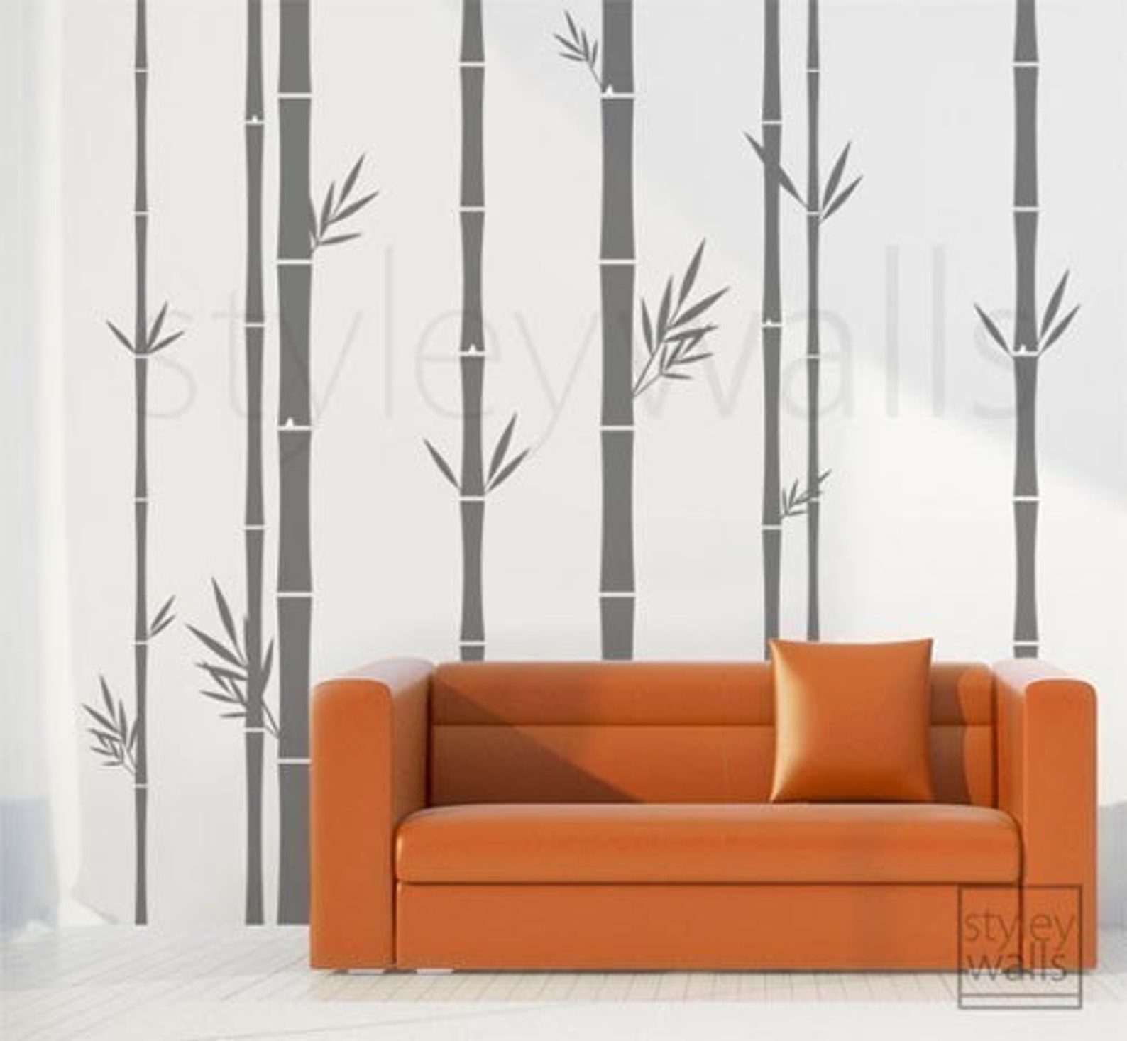 Bamboo Wall Decal Bamboo Tree Wall Decal 100inch Tall Set of - Etsy