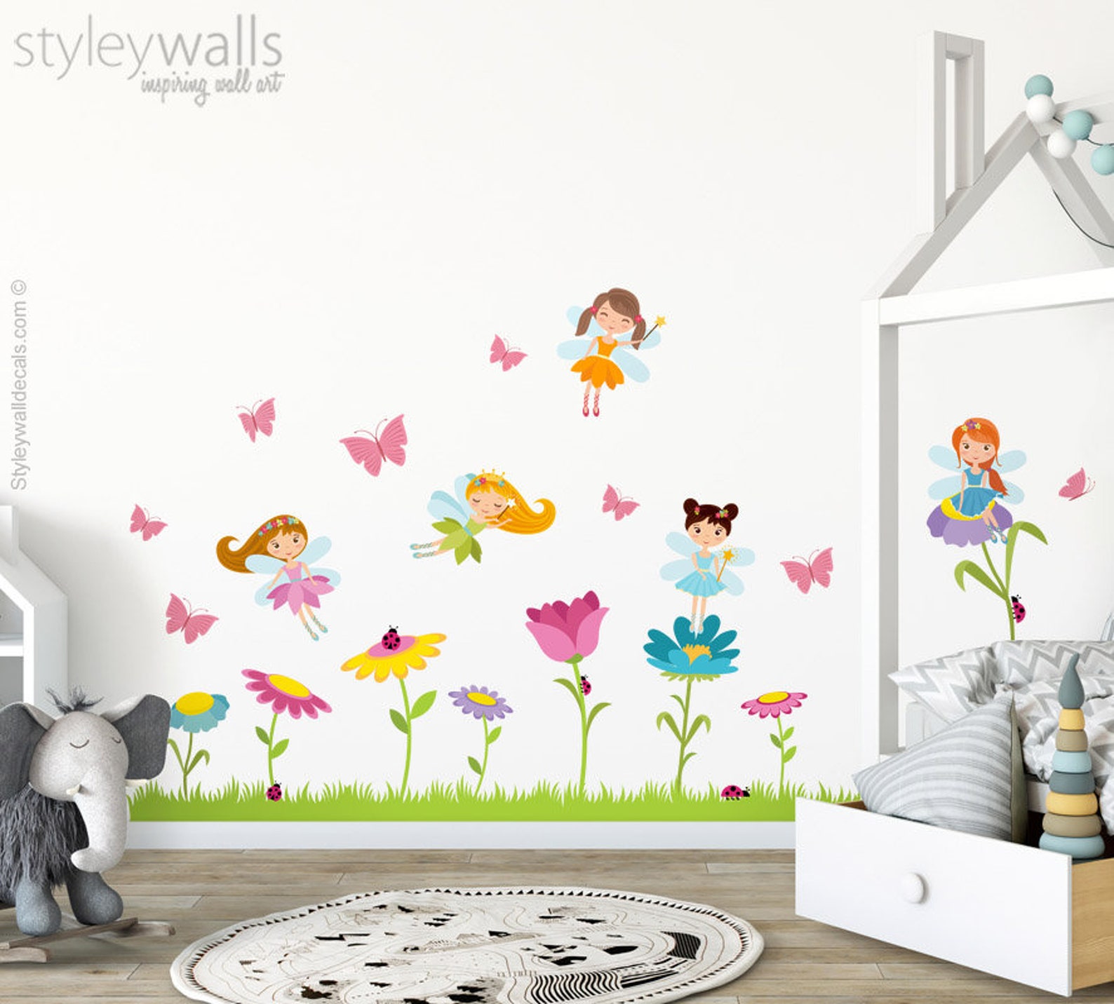 Fairies Wall Decal Fairy Wall Decal Flowers Wall Decal - Etsy Israel