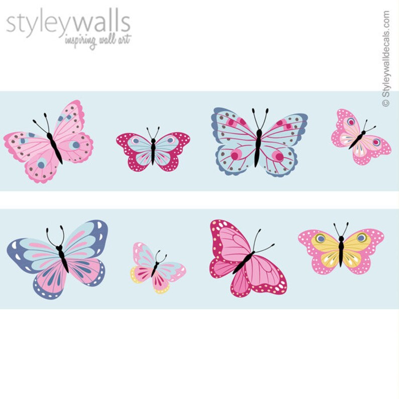 Butterflies Wall Border Butterfly Border Wall Decal | Etsy