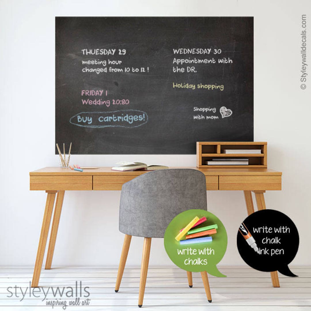 Chalk Board Wall Decal, Chalkboard Wall Decal, Chalkboard Wall Planner ...