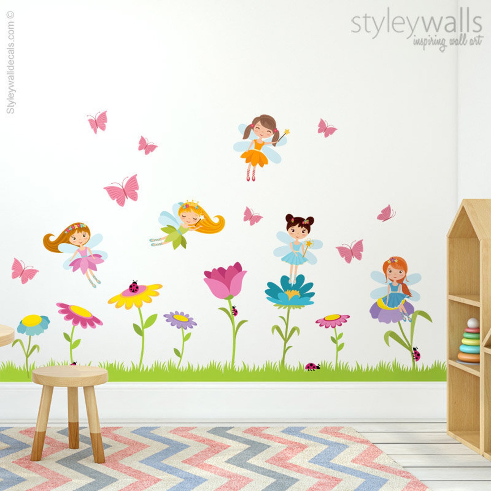 Fairies Wall Decal Fairy Wall Decal Flowers Wall Decal - Etsy Israel