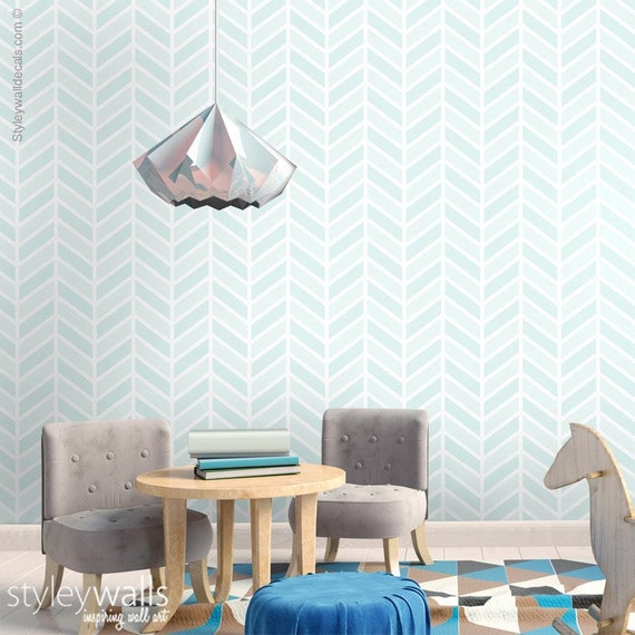 Mint Green Chevron Wallpaper