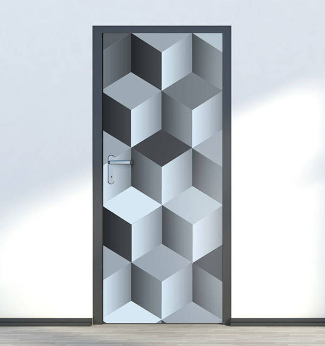 Door Sticker, Door Mural, Door Wallpaper, 3d Cubes Door Wrap, Door ...