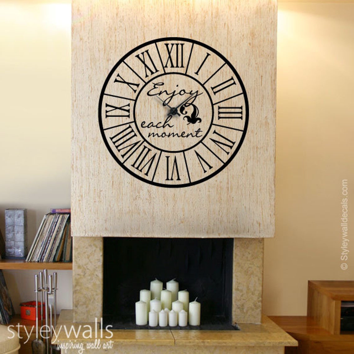 Clock Wall Decal Roman Clock Wall Decal Clock Wall Sticker | Etsy