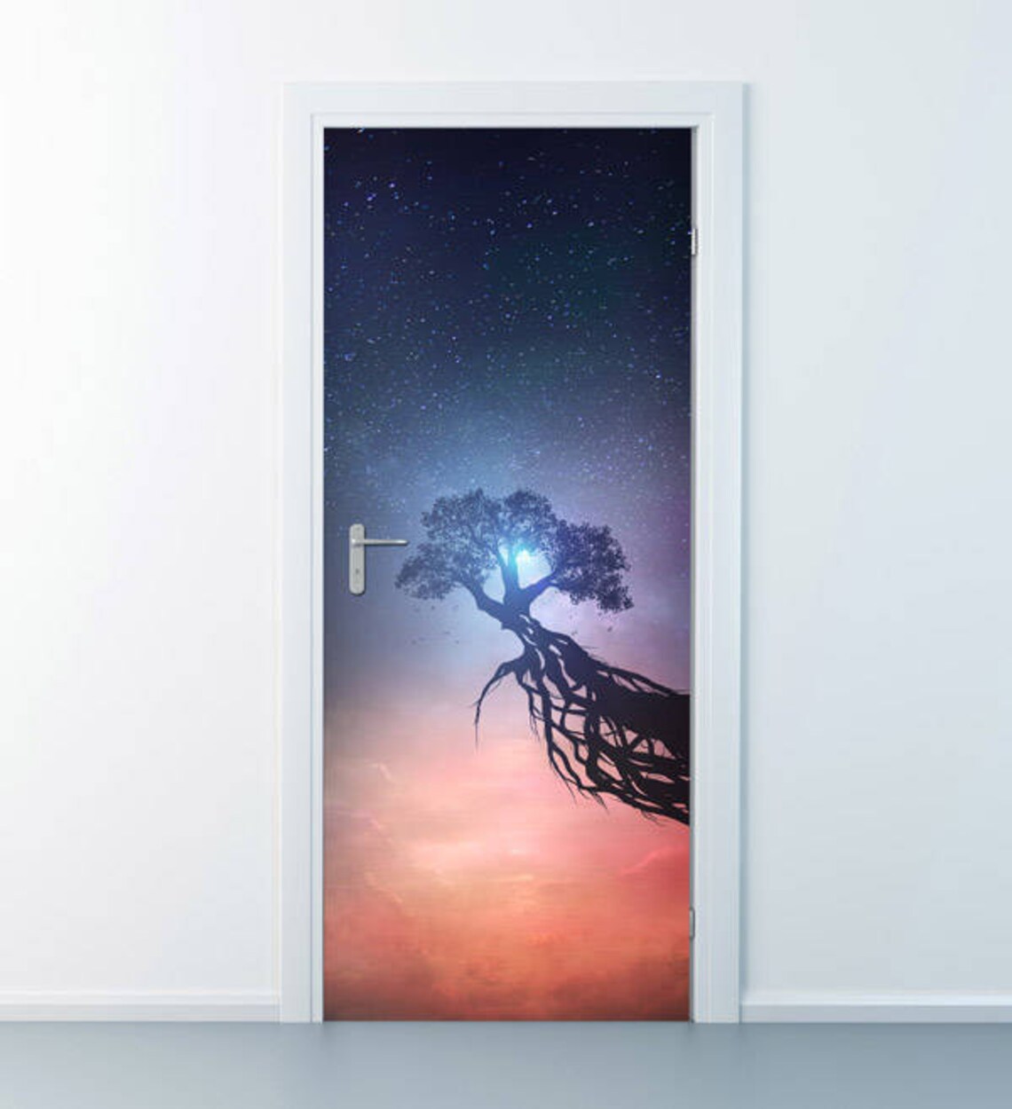 Nature Door Decal Nature Tree Door Sticker Door Wallpaper - Etsy