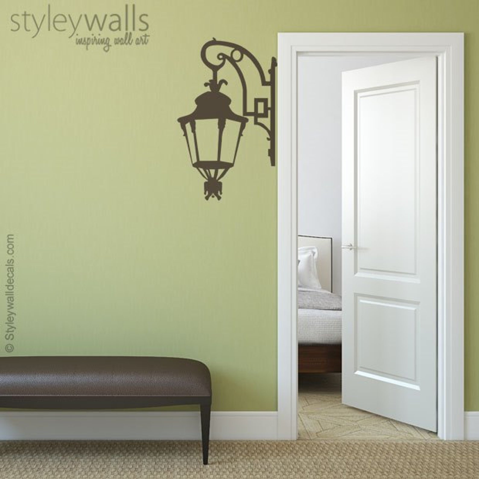 Street Lamp Wall Decal Corner Lamp Wall Decal Lamp Wall - Etsy