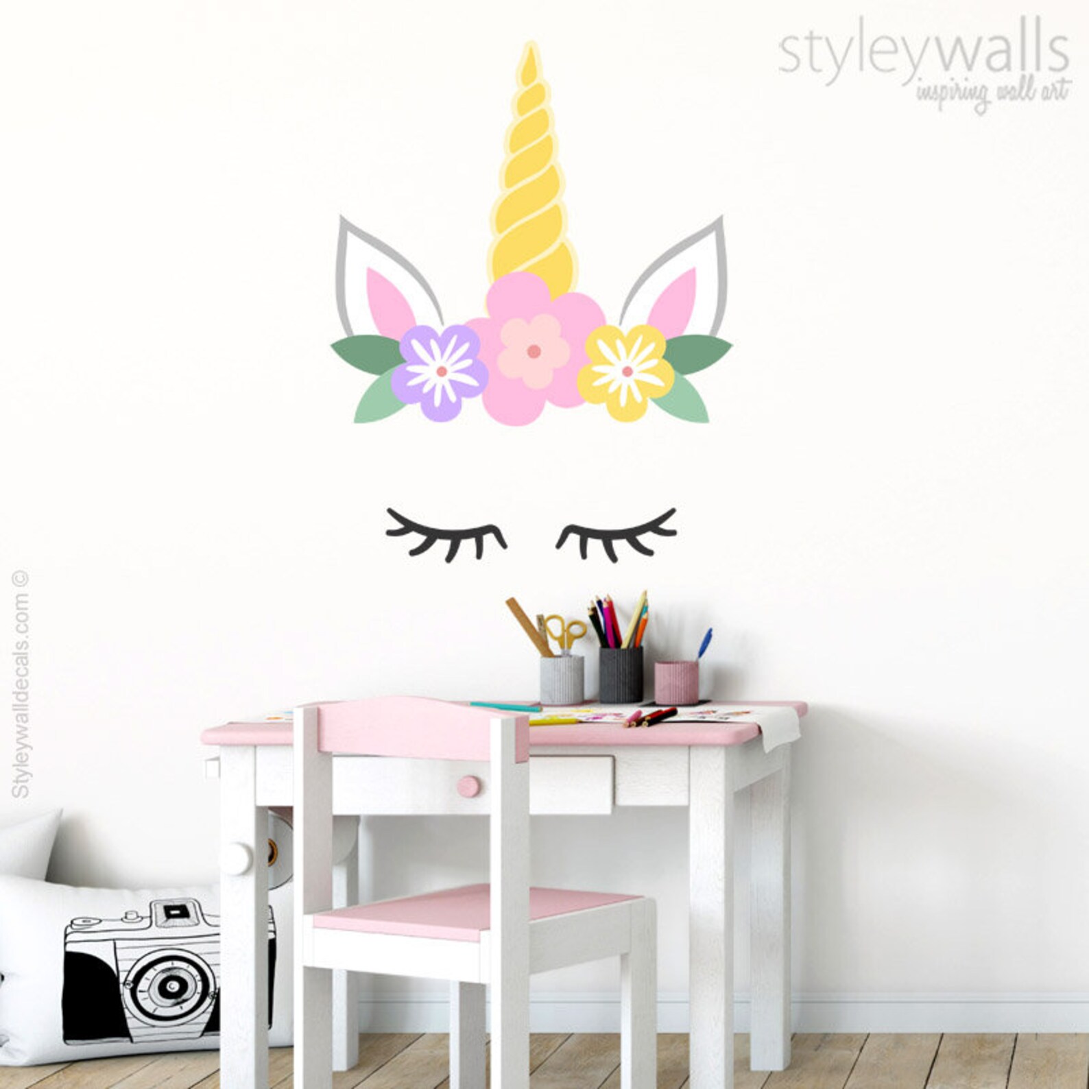 Unicorn Wall Decal Unicorn Wall Sticker Unicorn Head Wall | Etsy