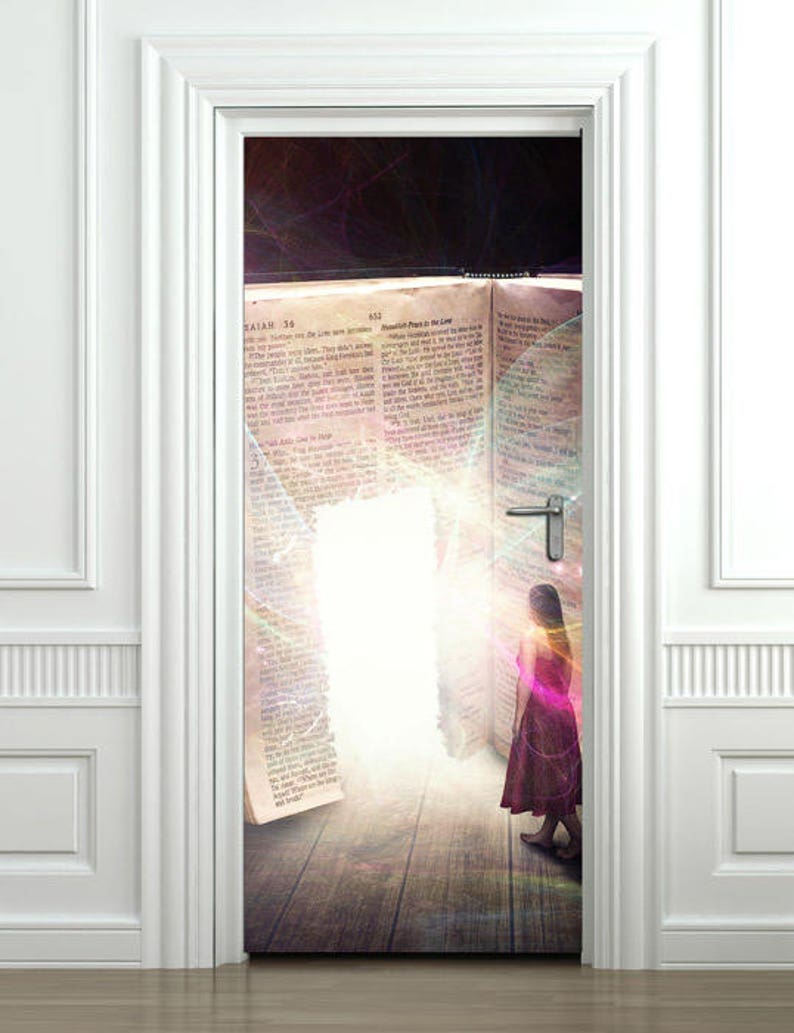 Entering Into Book Door Sticker Fantasy Door Wallpaper Door | Etsy