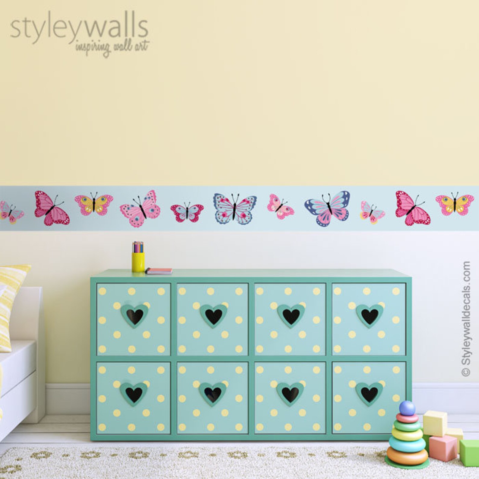 Butterflies Wall Border Butterfly Border Wall Decal | Etsy