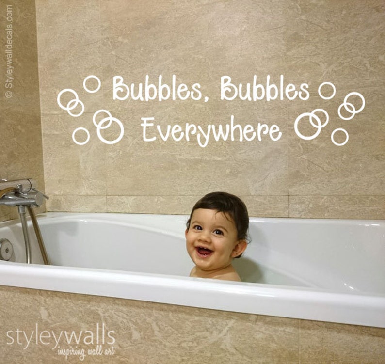Bubbles Bathroom Wall Decal Bubbles Bathroom Vinyl Lettering - Etsy