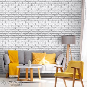 Bricks Wallpaper, White Brick Pattern Wallpaper, White Vintage Bricks ...
