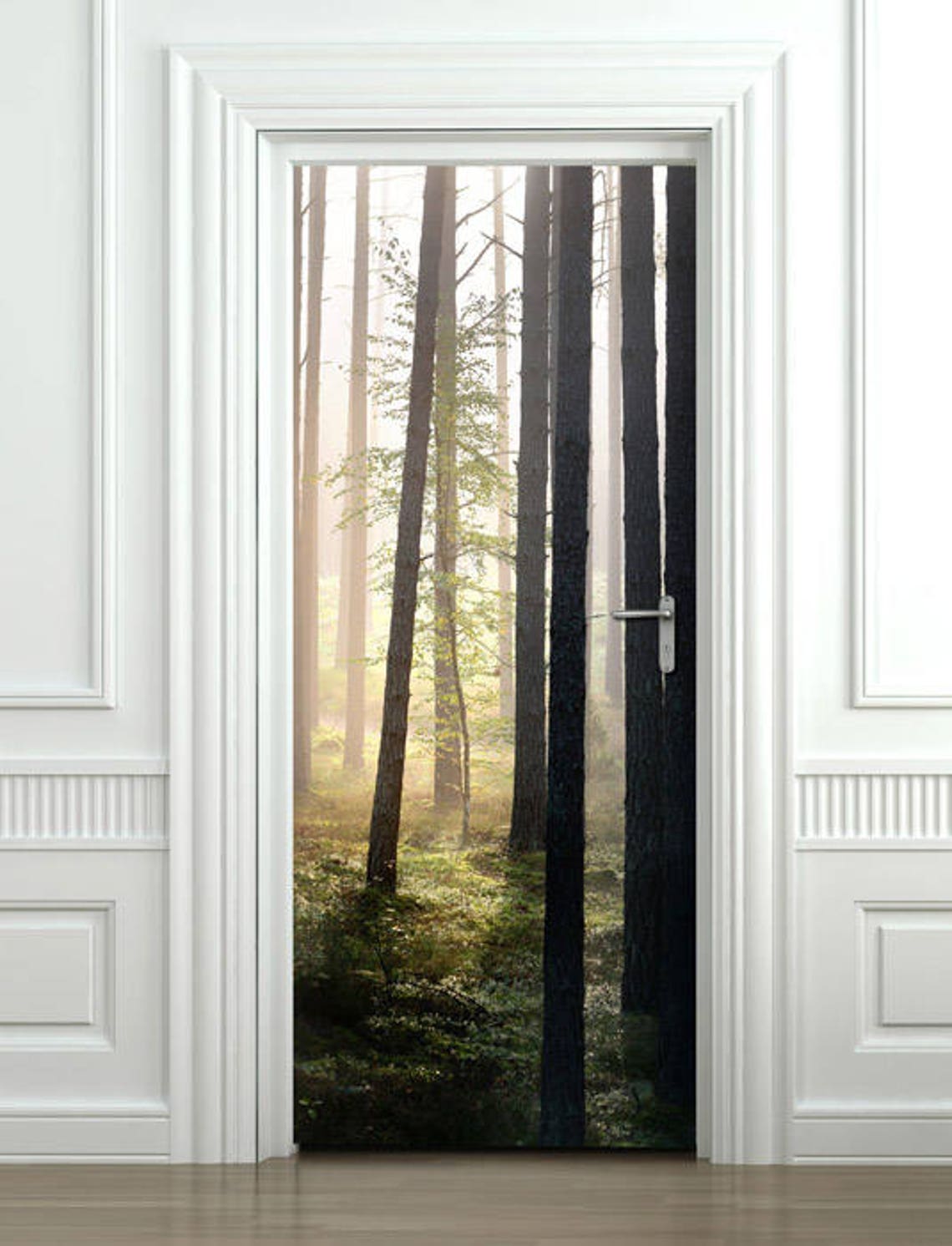 Forest Door Sticker Forest Door Wallpaper Forest Nature Door | Etsy