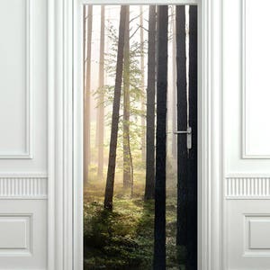 Forest Door Sticker, Forest Door Wallpaper, Forest Nature Door Wall ...