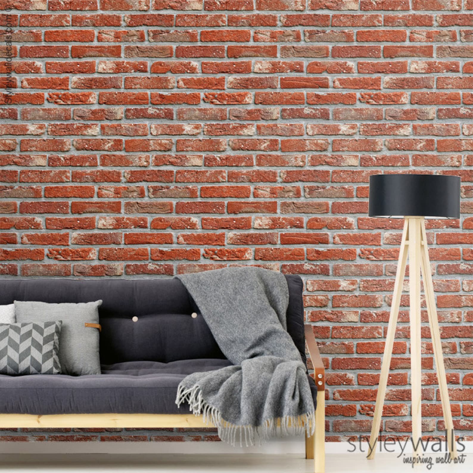 Bricks Wallpaper Red Brick Pattern Wallpaper Vintage Bricks | Etsy