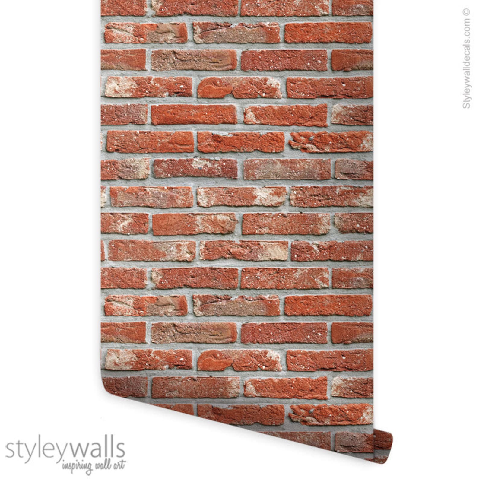 Bricks Wallpaper Red Brick Pattern Wallpaper Vintage Bricks | Etsy