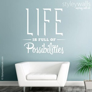 Life is Full of Possibilities Office Wall Quote Wall Decal, Vinyl ...