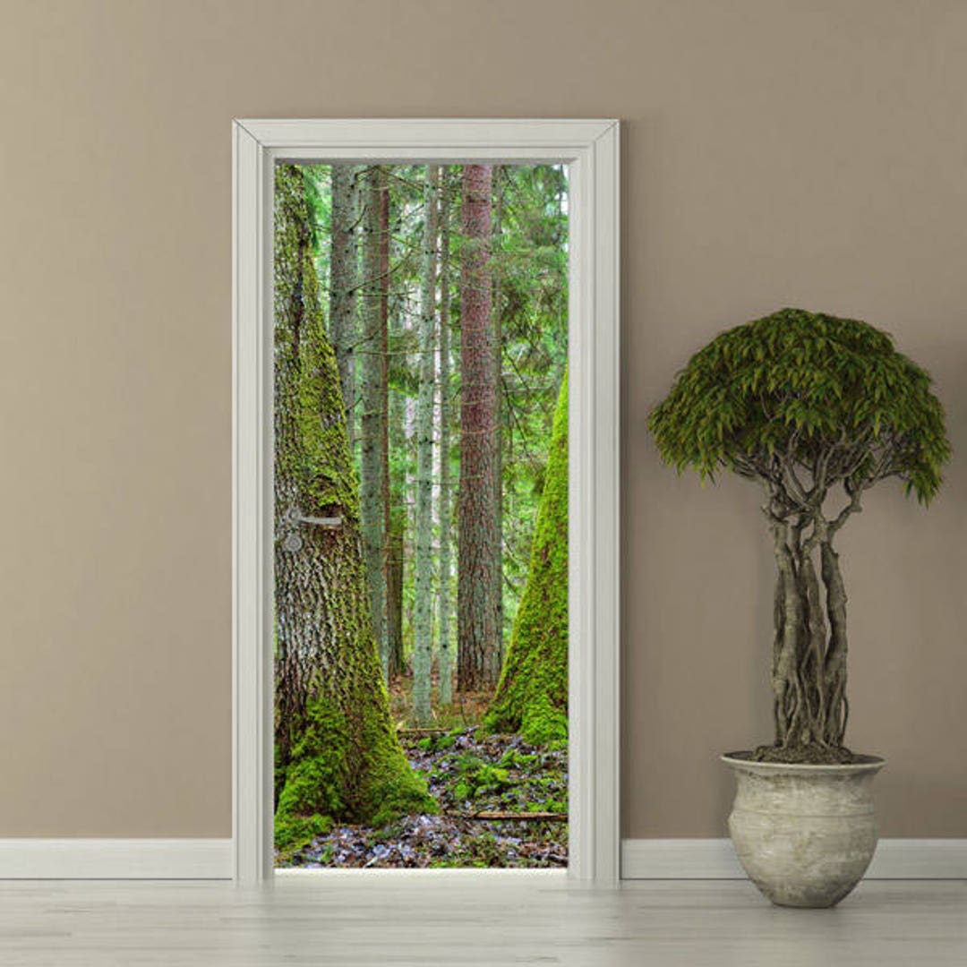 Into the Forest Door Sticker, Forest Door Wallpaper, Door Mural, Door ...
