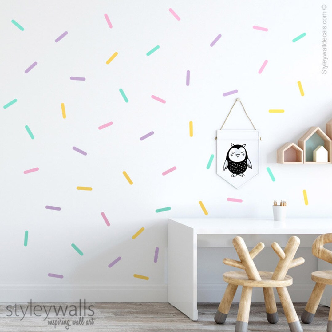 Confetti Wall Decal, Colorful Confetti Sprinkles Wall Decal, Pattern ...