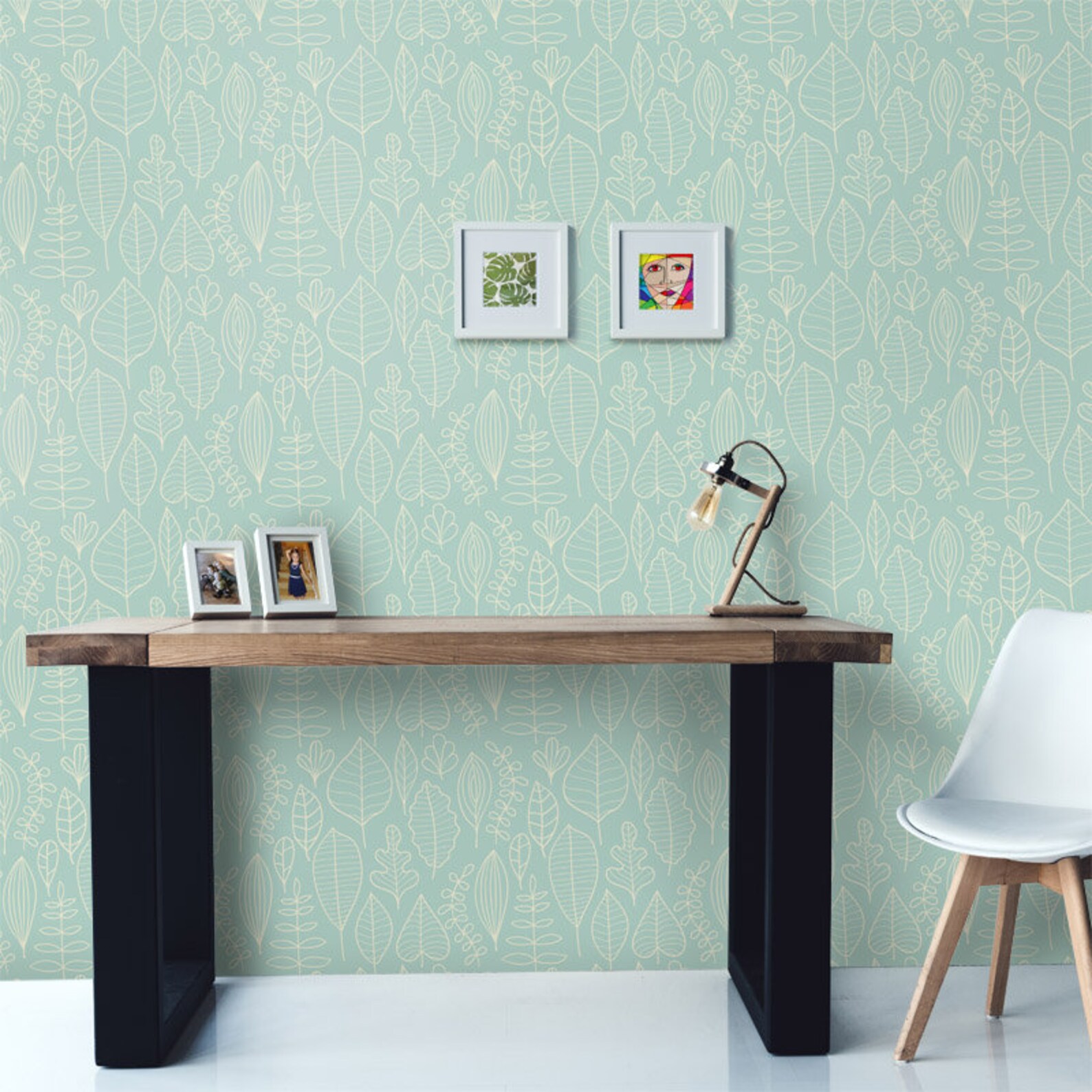 Leaves Wallpaper Leaf Pattern Wallpaper Repositionable - Etsy