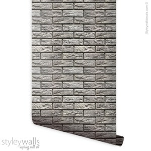 Bricks Wallpaper, Gray Brick Pattern Wallpaper, Grey Realistic Bricks ...