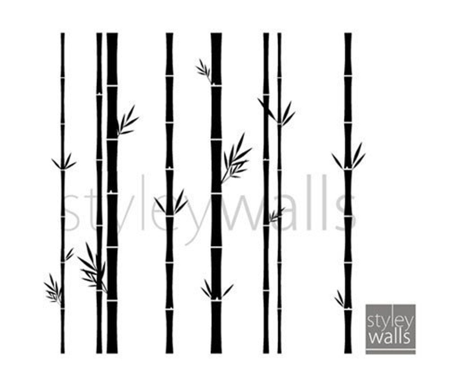 Bamboo Wall Decal Bamboo Tree Wall Decal 100inch Tall Set of - Etsy