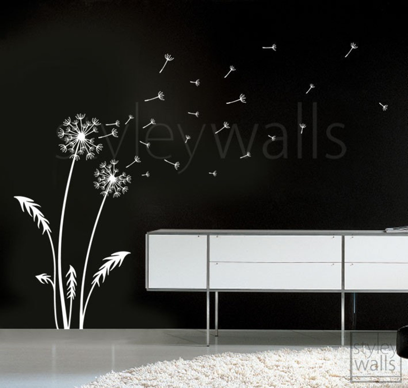 Dandelion Wall Decal, Dandelion Wishes Wall Decal, Dandelion Home Decal ...