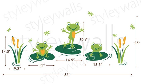 Frogs Wall Decal Bathroom Wall Decal Frogs Wall Sticker - Etsy